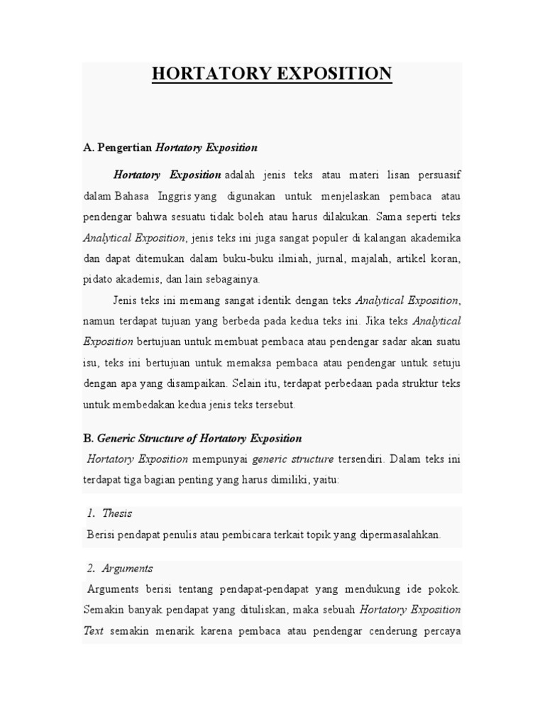 Hortatory Exposition Text 8 | PDF | Karier & Perkembangan | Sains ...