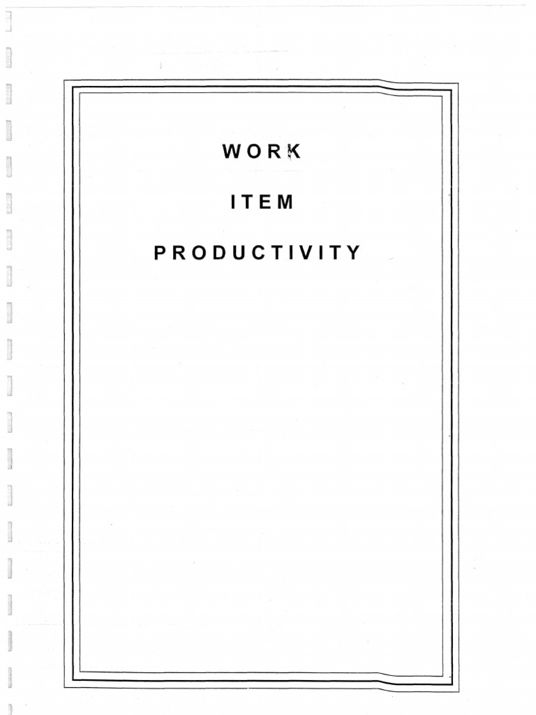 Work Item Productivity | PDF