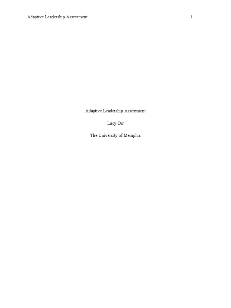 Adaptive Leadership Assessment - Orr | PDF | Leadership | Human Nature