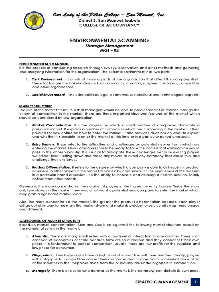 Strategic Management - Module 2 - Envirnmental Scanning | PDF | Swot ...