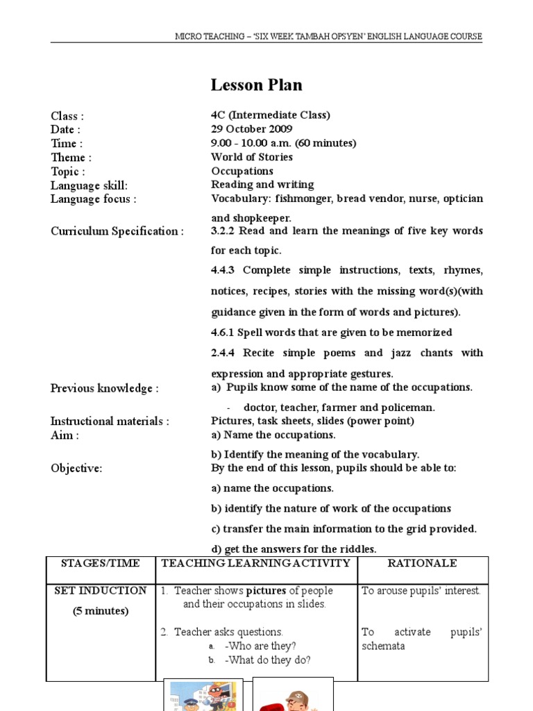 Listening and Reading Lesson Plan | Question | Reading (Process)