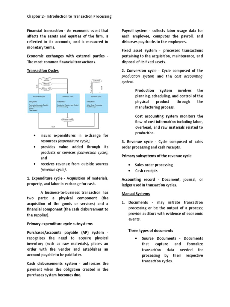 Ais Chapter 2 Introduction To Transaction Processing Download Free Pdf Computer File