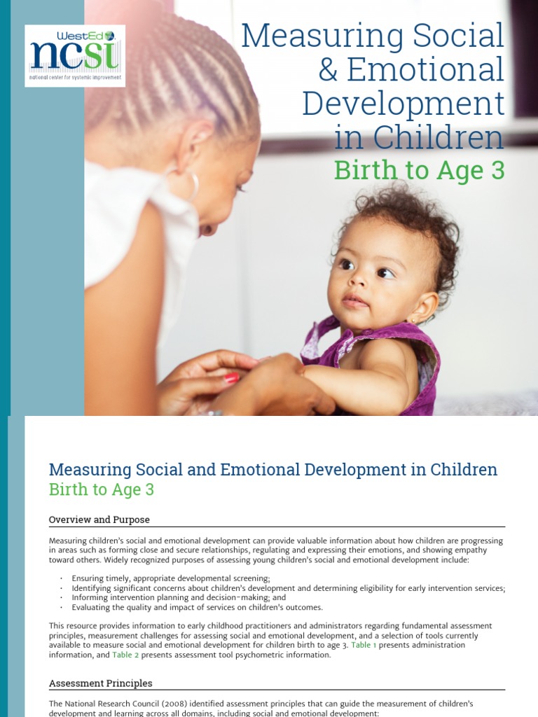 Measuring Social & Emotional Development in Children: Birth To Age 3 ...
