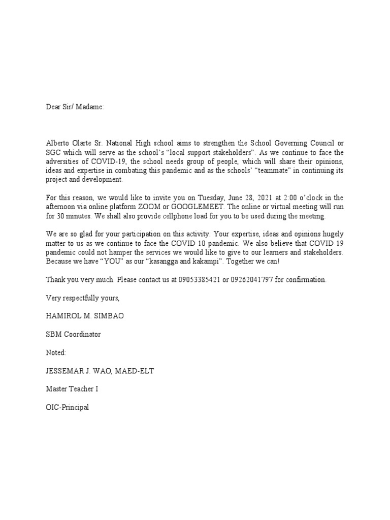 SGC Letter | PDF
