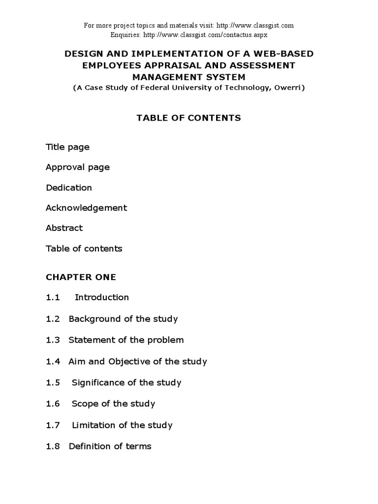 Design and Implementation of A Web-Based Employees Appraisal and Assessment Management System ...