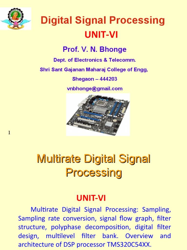 Digital Signal Processing: Unit-Vi | PDF | Sampling (Signal Processing ...