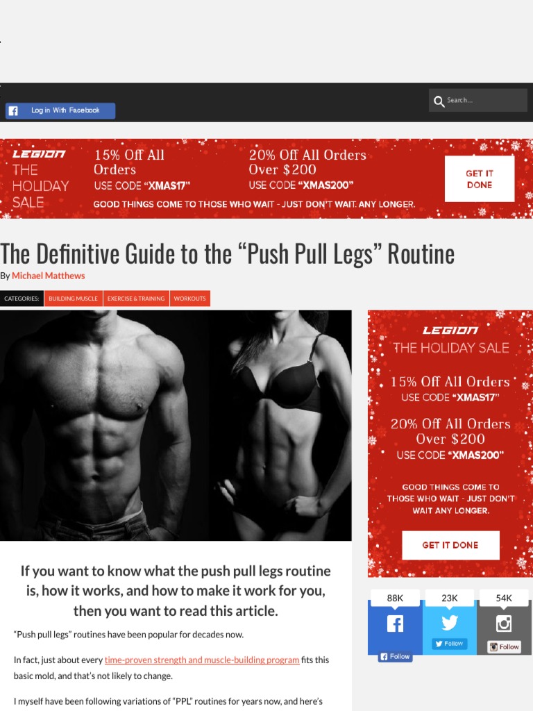 The Definitive Guide To The "Push Pull Legs" Routine - Muscle For Life ...