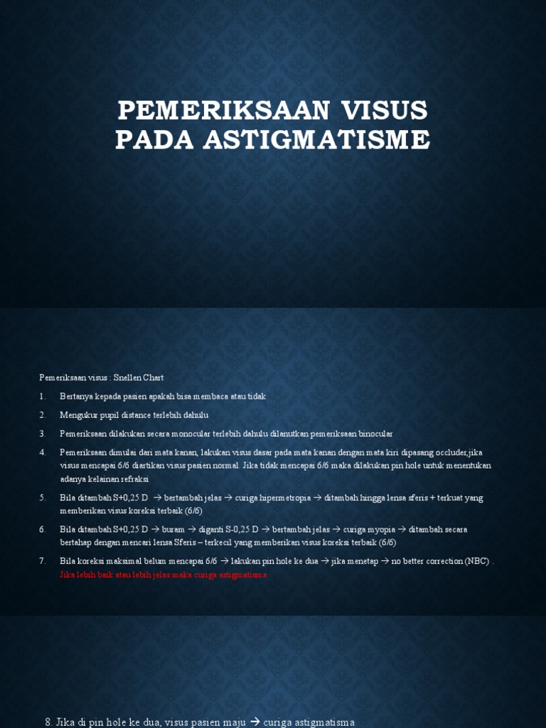 Pemeriksaan Koreksi Astigmat | PDF