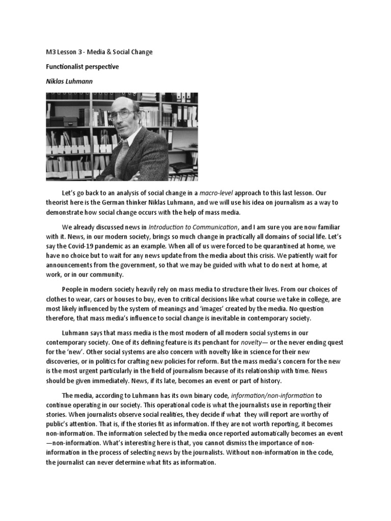 M3-Lesson 3 - Media & Social Change | PDF | News | Journalism