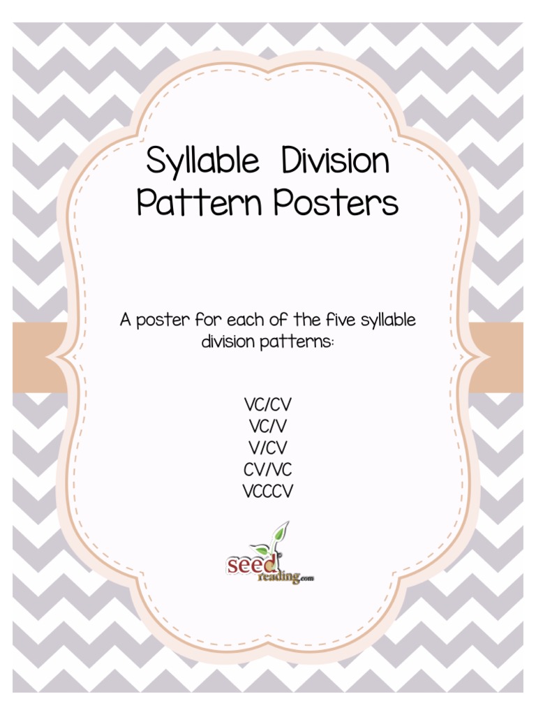 Syllable Division Posters VCCVVCVVCCCV | PDF | Language Arts & Discipline
