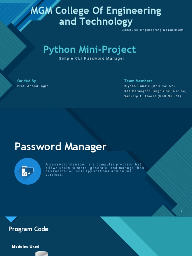 Python Mini-Project Presentation | PDF | Computer Data | Data Management
