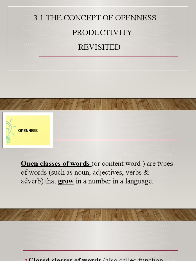 3.1 The Concept of Openness Productivity Revisited | PDF | Language ...