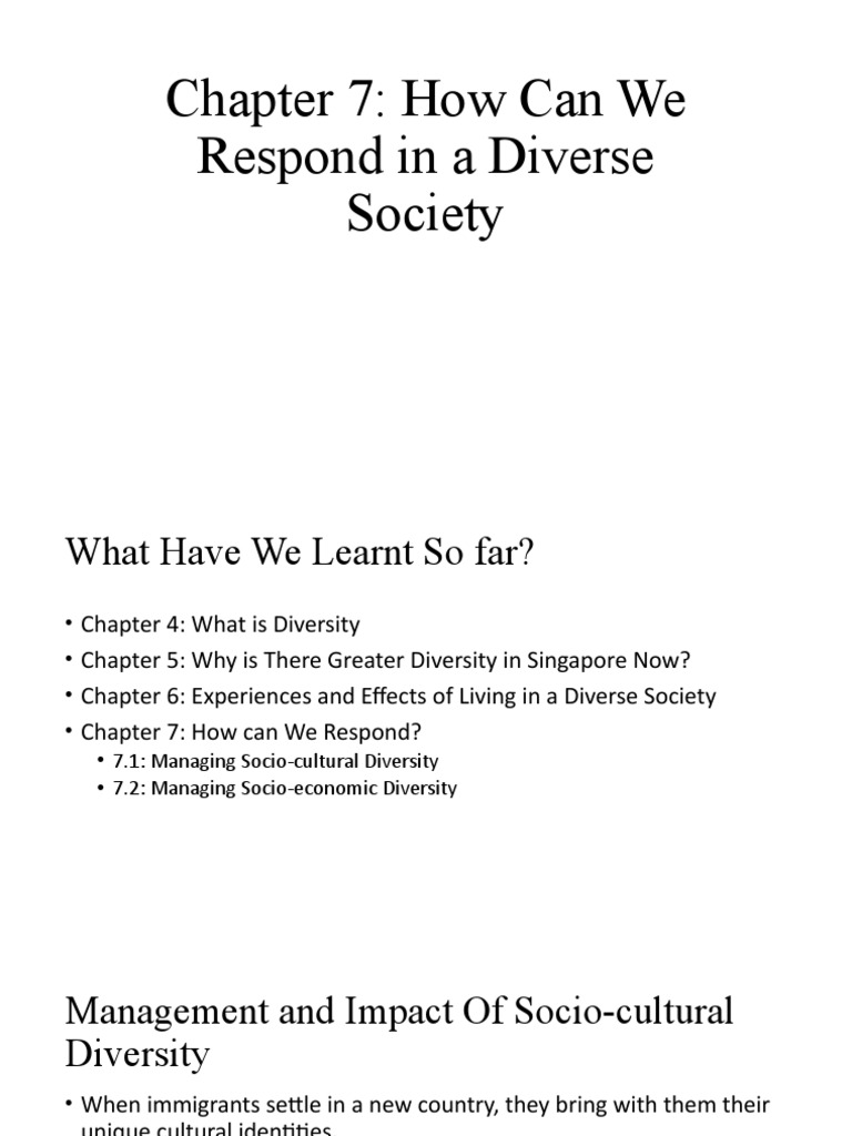 Chapter 7: How Can We Respond in A Diverse Society | PDF ...