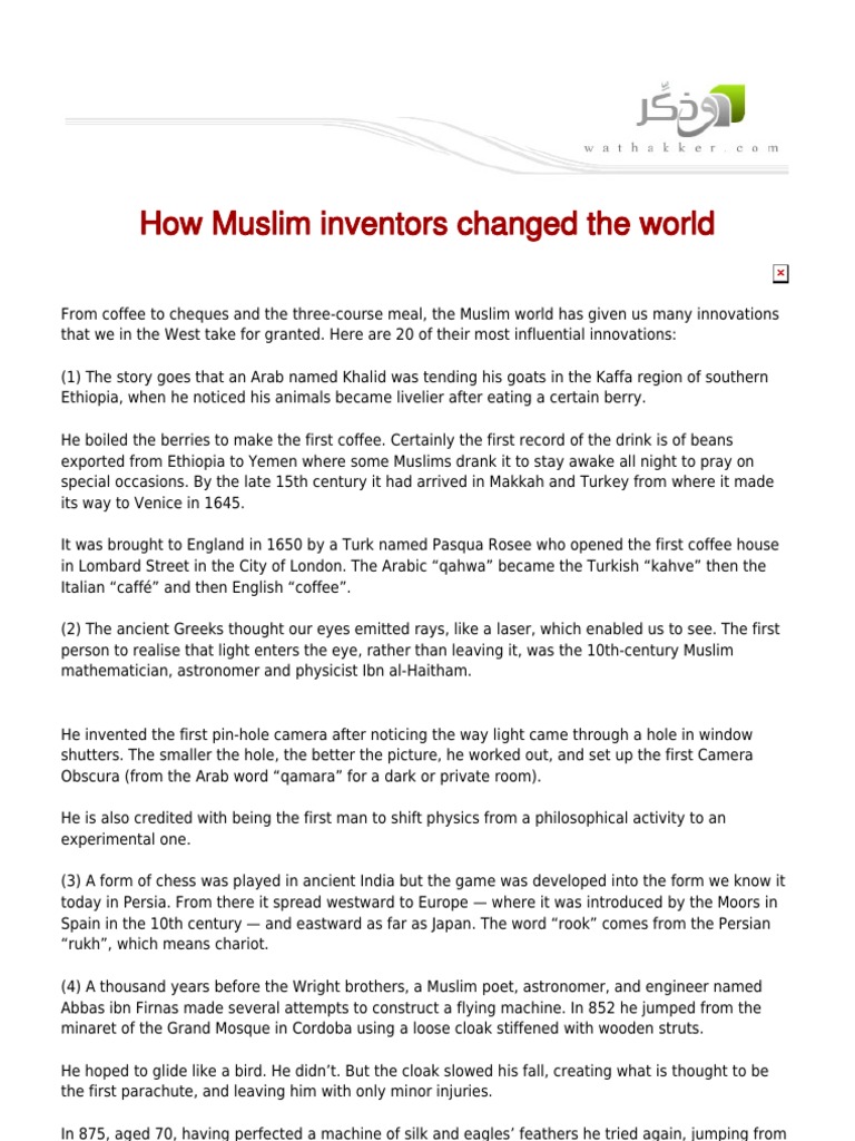 How Muslim Inventors Changed The World | Download Free PDF | Castle ...