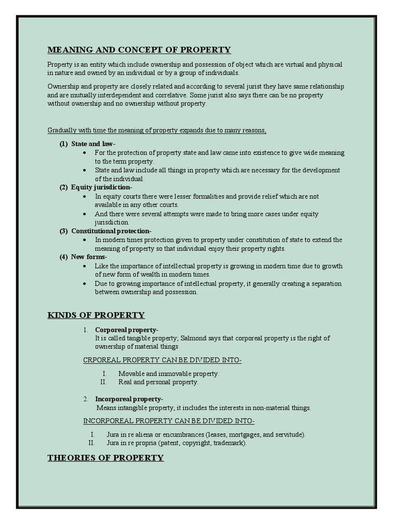 Understanding Corporeal Property | PDF