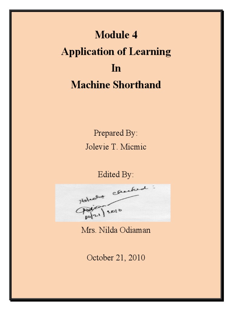 Module 4 Machine Shorthand | PDF | Shorthand | Verb