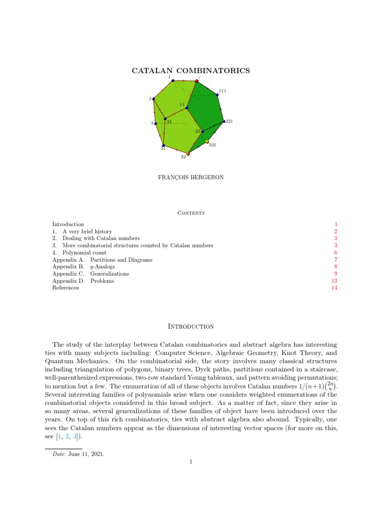 Catalan Combinatorics | PDF | Combinatorics | Vertex (Graph Theory)