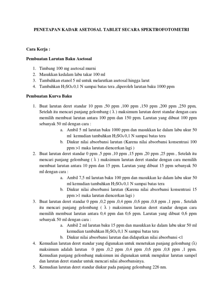 Cara Kerja Asetosal | PDF