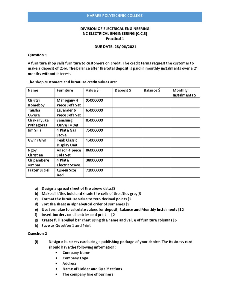 Division of Electrical Engineering NC Electrical Engineering (C.C.S ...