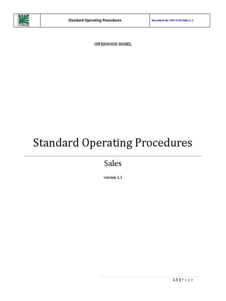 Sales Standard Operating Procedures | PDF | Receipt | Invoice