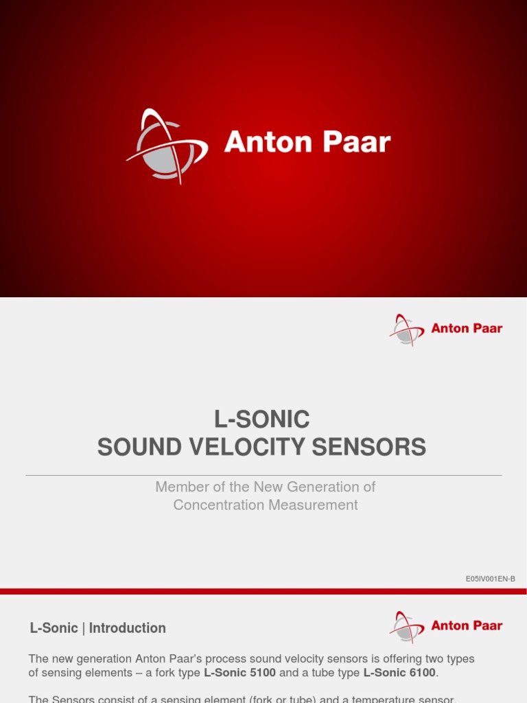 L-Sonic Sound Velocity Sensors | PDF | User Interface | Sensor