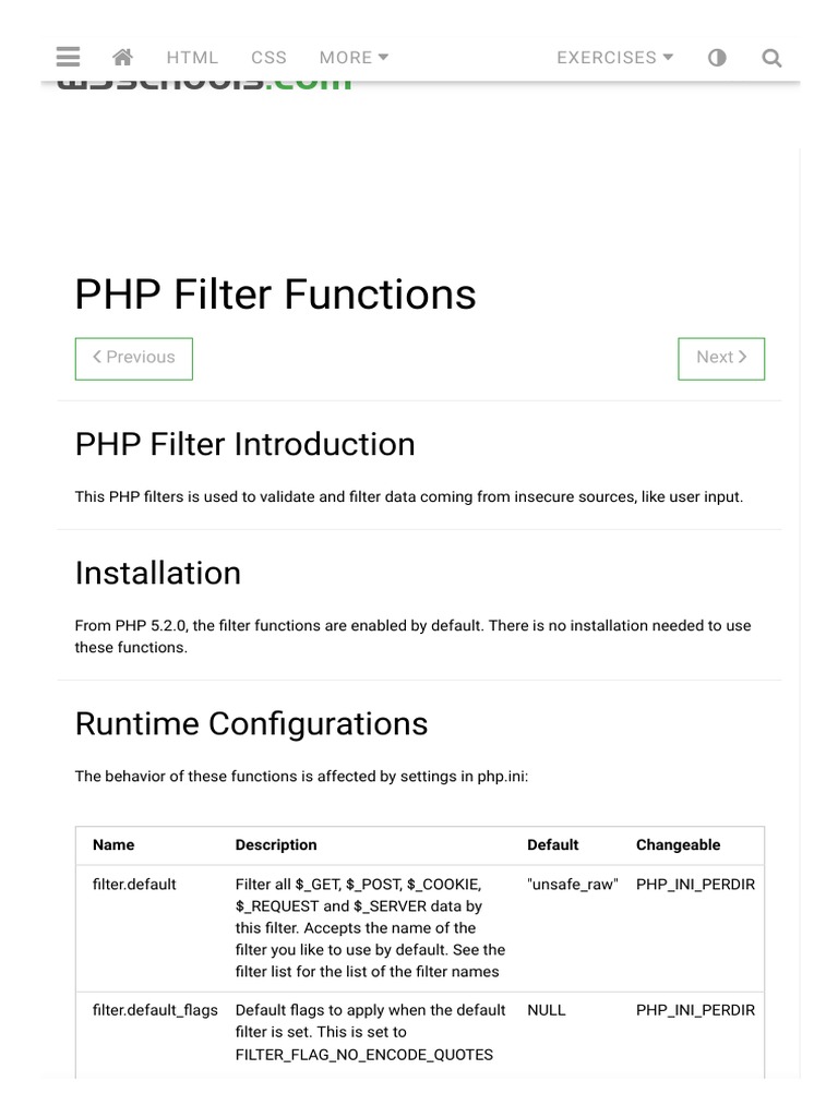 PHP Filter Functions | PDF | Php | I Pv6