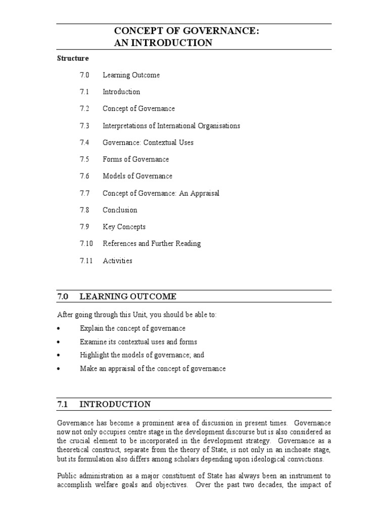 Understanding Governance Concepts and Forms | PDF | Good Governance ...
