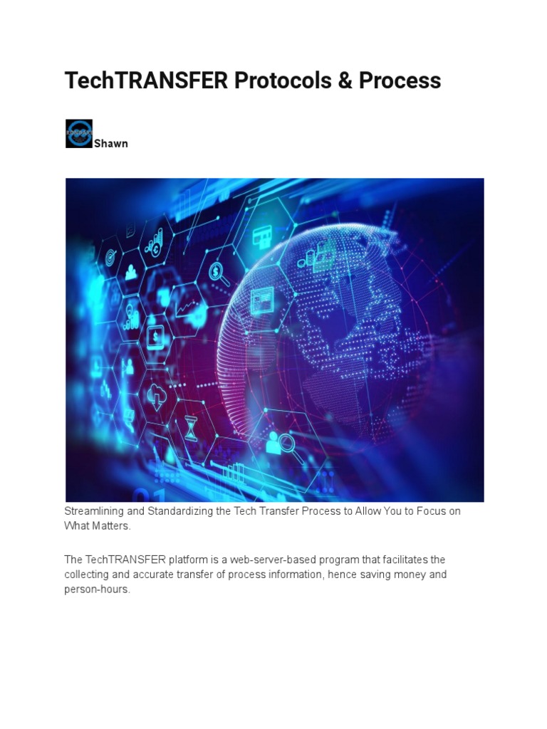 TechTRANSFER Protocols & Process | PDF