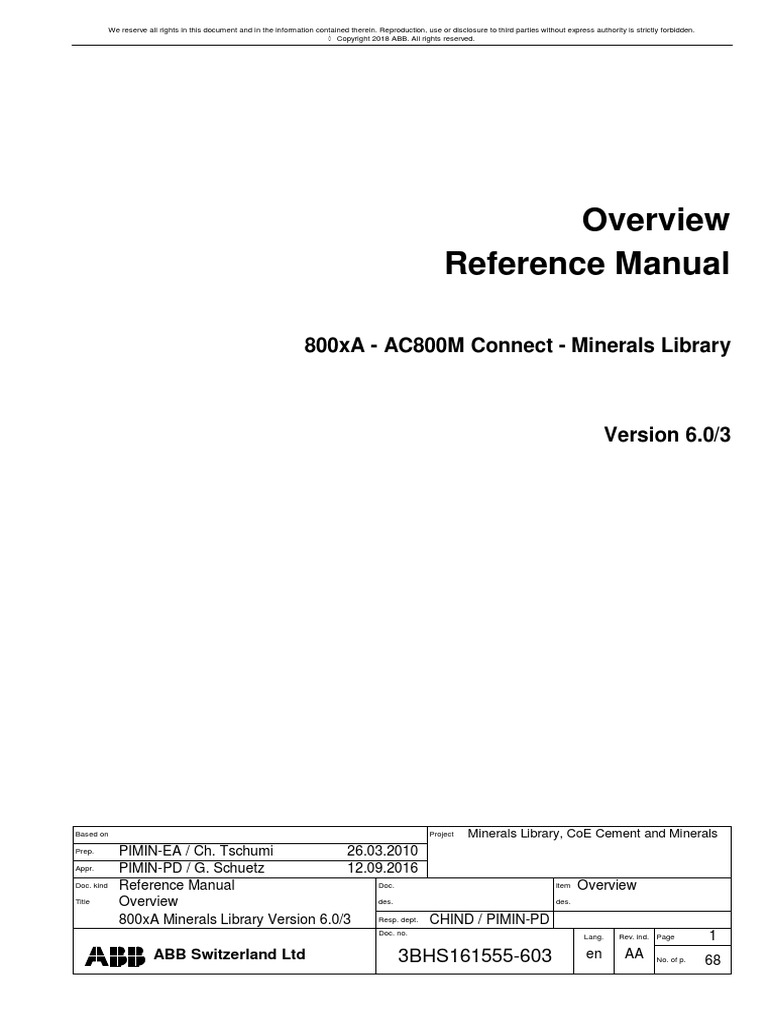 Reference Manual: 800xa - AC800M Connect - Minerals Library | PDF | Input/Output | Object ...