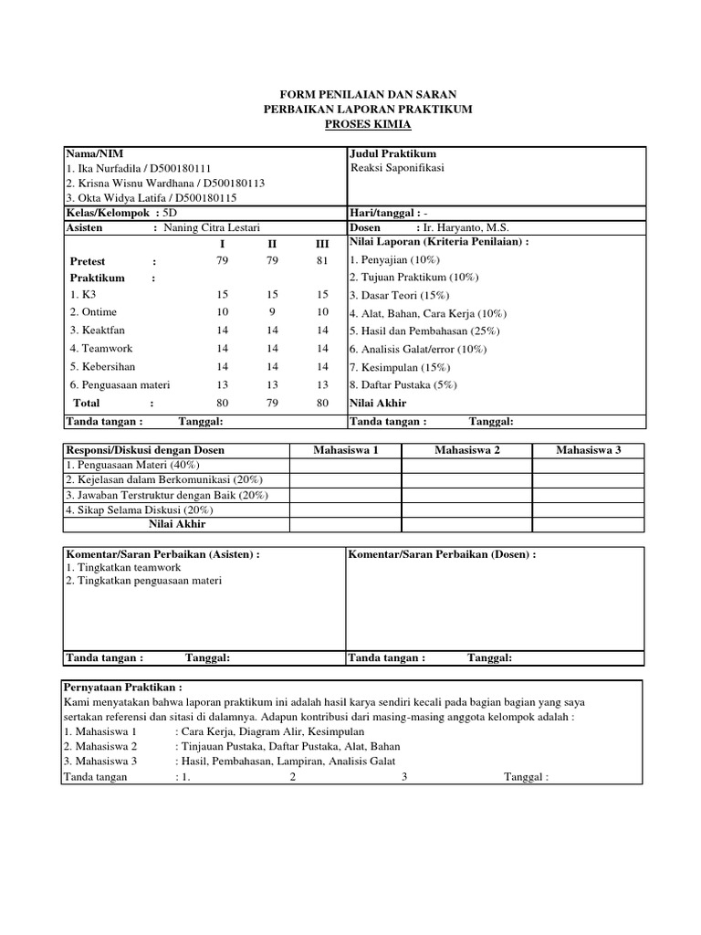 Laporan Saponifikasi 5D | PDF