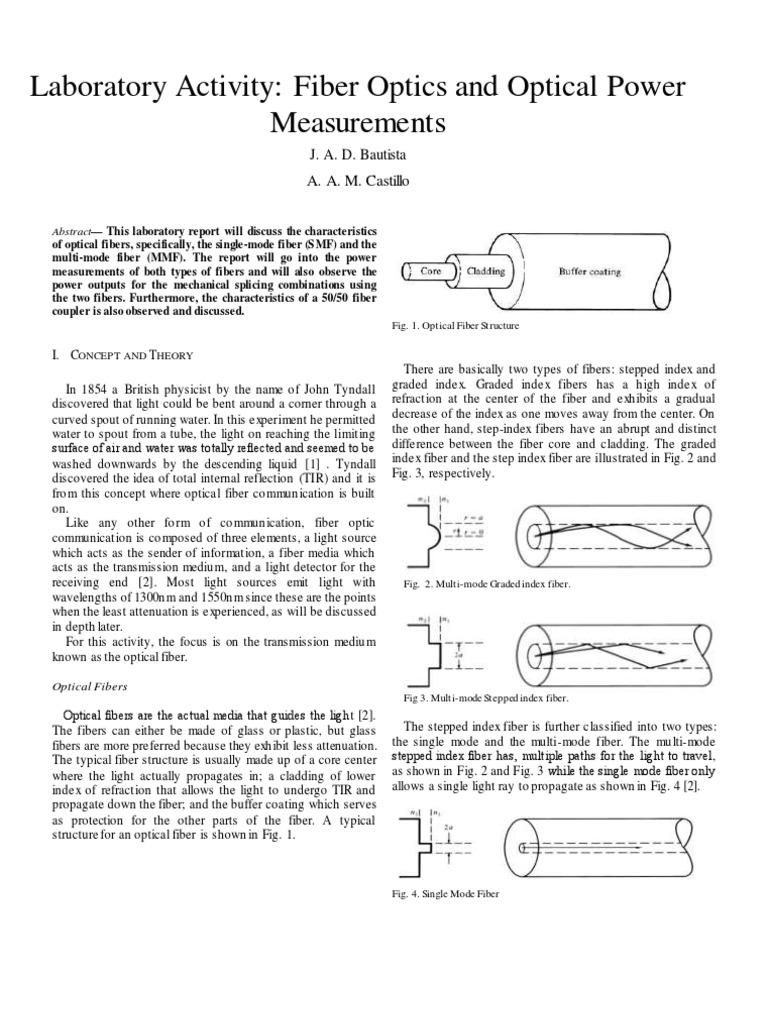 Lab Report Fiber Optics | PDF | Attenuation | Optical Fiber