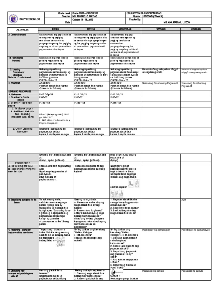 WEEK 10 Second Quarter WITH REFLECTION Grade 2 | PDF