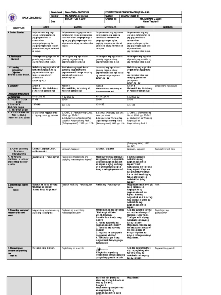 WEEK 8 Second Quarter WITH REFLECTION Grade 2 | PDF