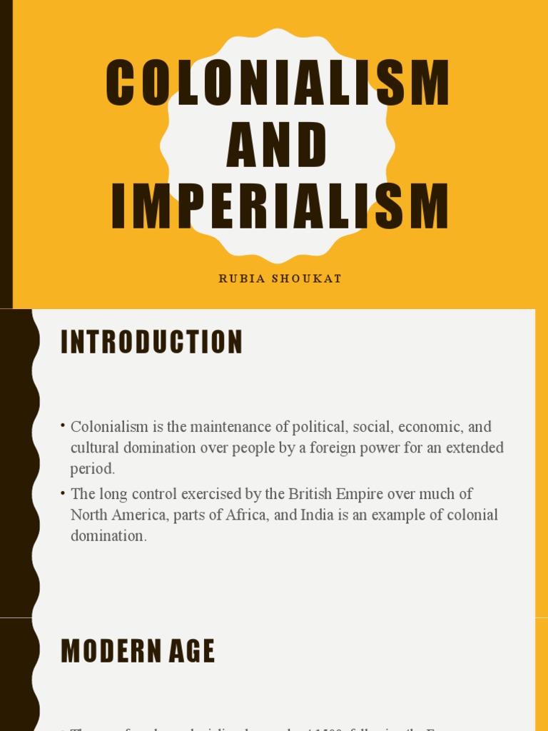 Colonialism and Imperialism | PDF | Colonialism | Imperialism