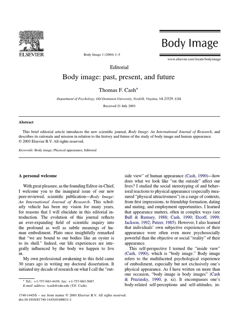 Body Image - Past, Present, and Future (Cash, 2004) | PDF | Body Image ...
