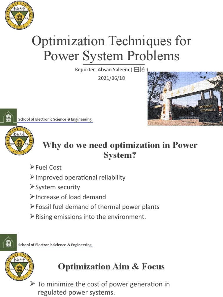 Optimization Techniques For Power System Problems | PDF | Artificial ...