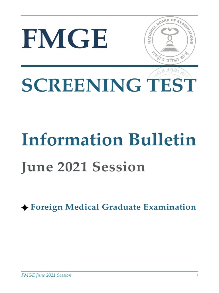 FMGE June 2021 Exam Guide | PDF | Identity Document | Test (Assessment)