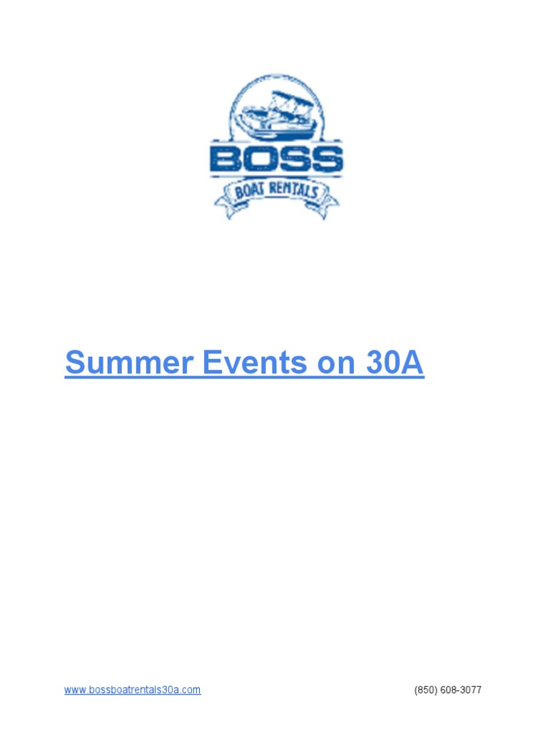 Summer Events On 30A | PDF
