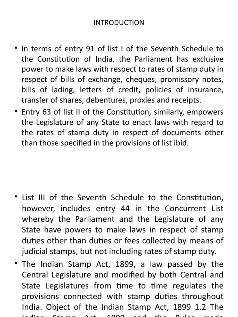 Overview of the Indian Stamp Act, 1899 | PDF | Postage Stamp | Lease