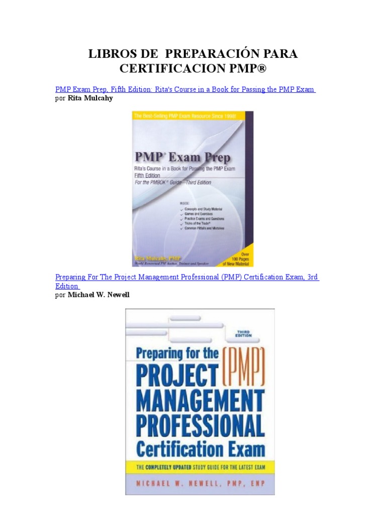 PMP Certification Preparation Books | PDF
