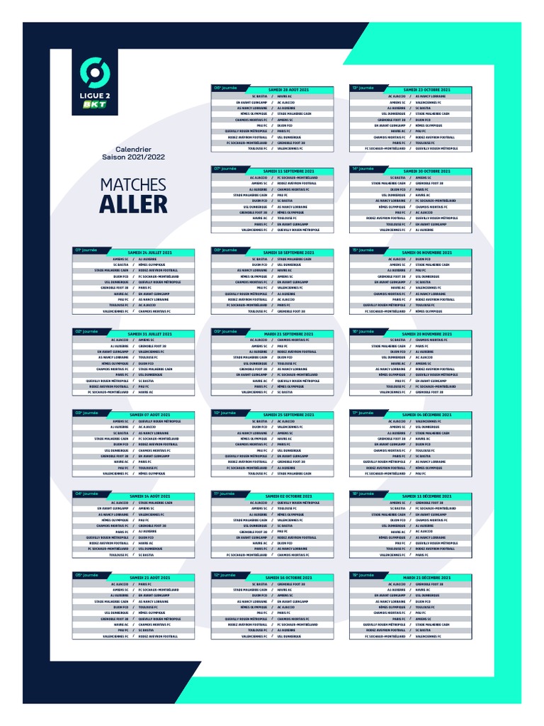 Calendrier 2021-2022 de l'AJA | PDF