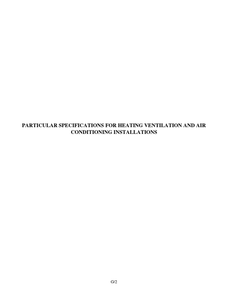 11 - G Particular Specifications For Hvac | PDF | Duct (Flow ...