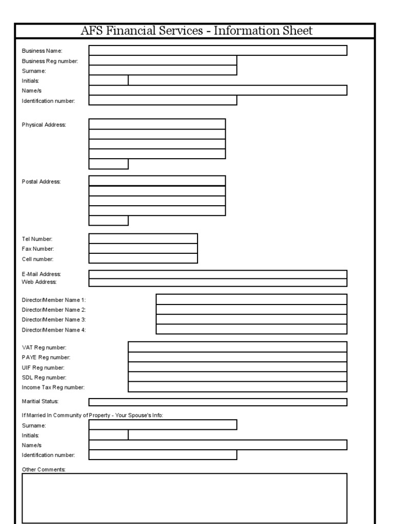 AFS Financial Services - Information Sheet | PDF | Payments ...