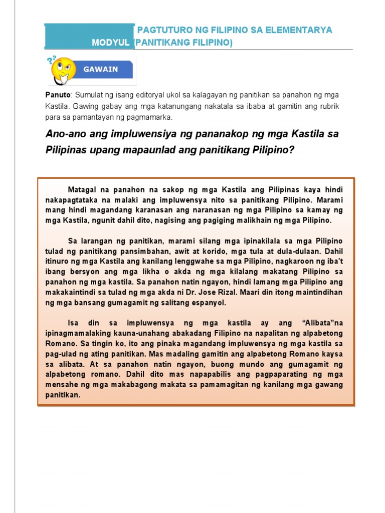 Panapos Na Gawain-Kabanata 3 | PDF