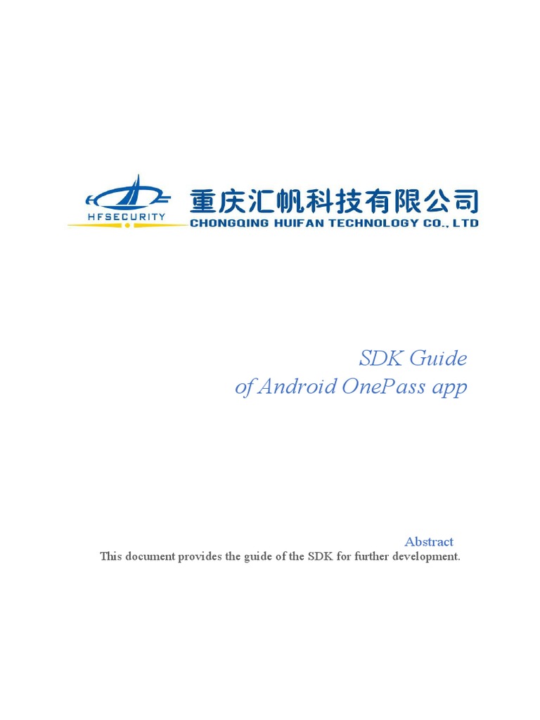 SDK Guide of Android Onepass App | PDF | Computers | Technology & Engineering