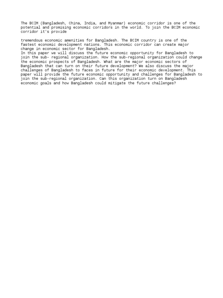 The BCIM (Bangladesh, China, India, and Myanmar) economic corridor is ...
