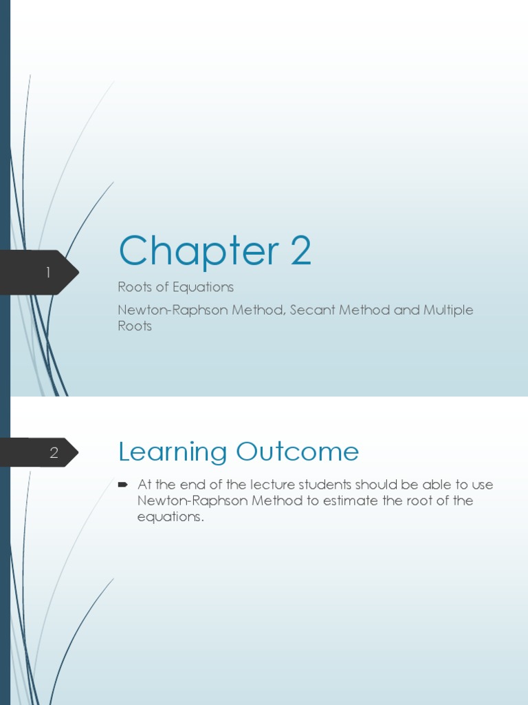 Newton Raphson, Secant and Multiple Roots | PDF | Tangent | Derivative