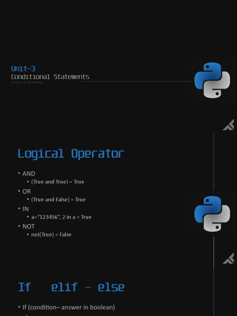 Unit-3 Conditional Statements | PDF | Anonymous Function | Control Flow