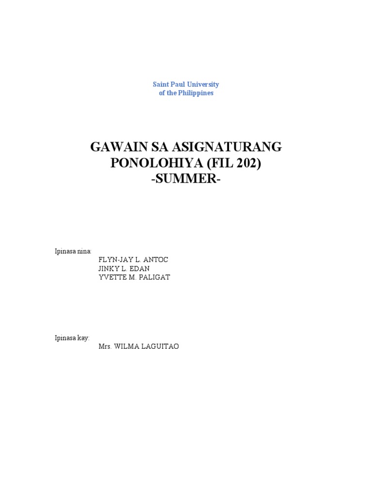 Gawain Sa Ponolohiya | PDF