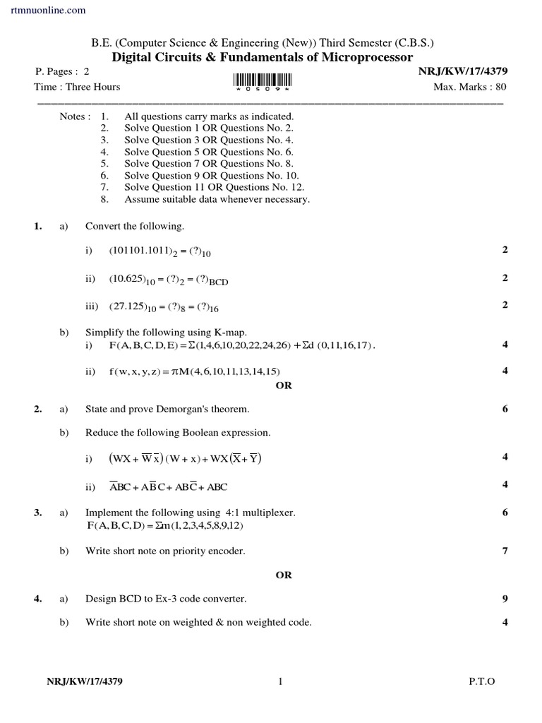 Digital Circuits & Fundamentals of Microprocessor: B.E. (Computer ...